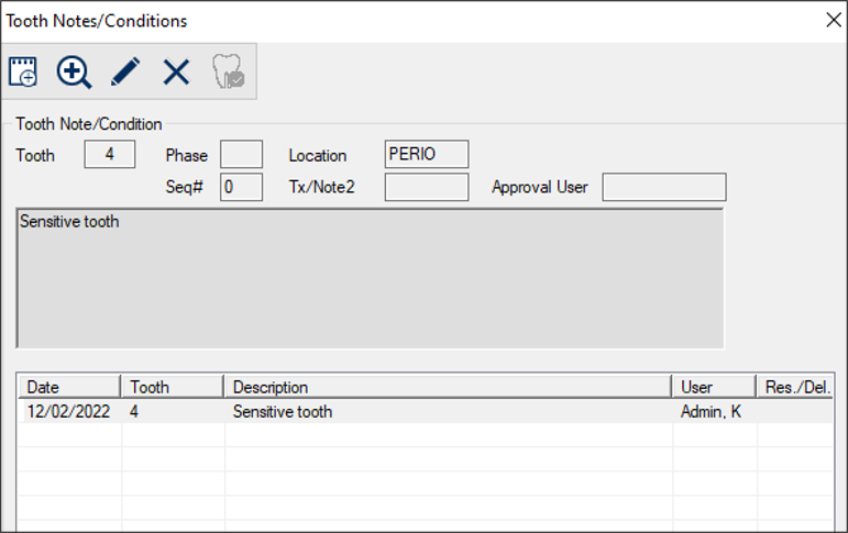Manage the Odontogram