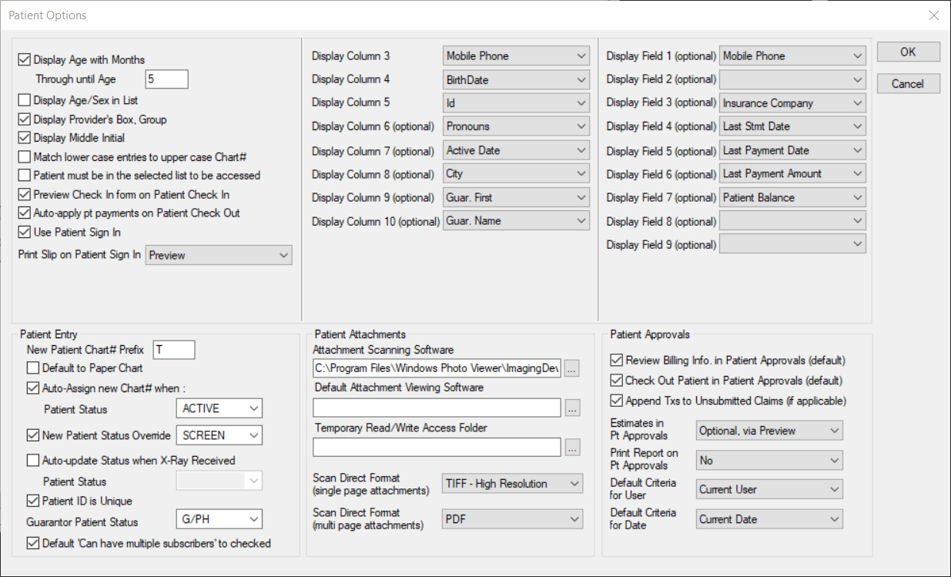 Customize the Patients Module
