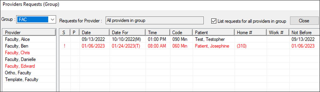 Appointment Requests