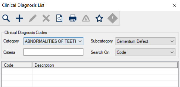 Clinical Diagnosis Codes