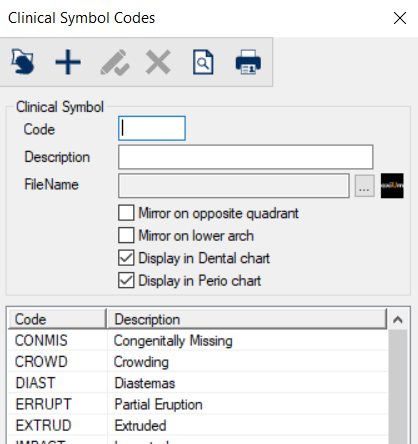 Clinical Symbol Codes