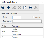 Fee Schedule Codes