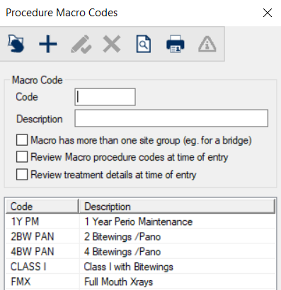 Procedure Macro Codes