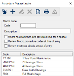 Procedure Macro Codes