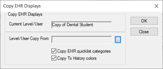 EHR Display Options