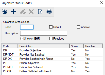 Objective Status Codes