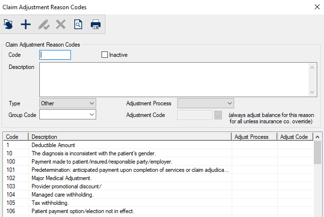 Claim Adjustment Reason Codes
