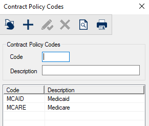 Contract Policy Codes