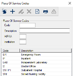 Place Of Service Codes