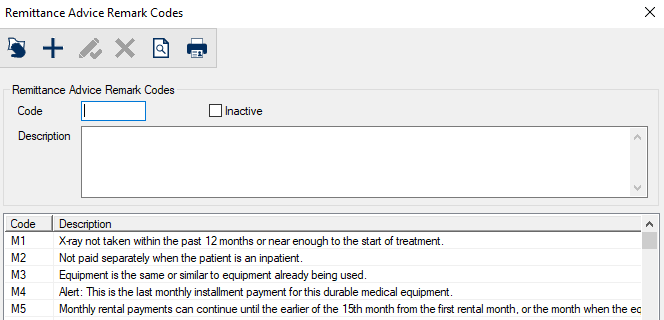 Remittance Advice Remark Codes