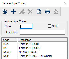 Service Type Codes