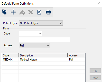 Default iForm Definitions