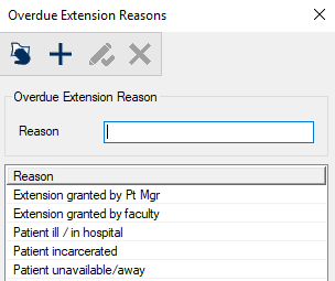 Overdue Extension Reasons
