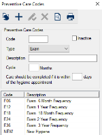 Preventive Care Codes