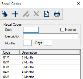 Recall Codes