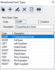 Perio Exam Types
