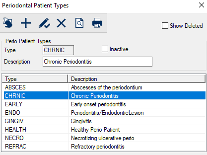 Perio Patient Types