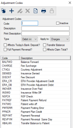 Adjustment Codes